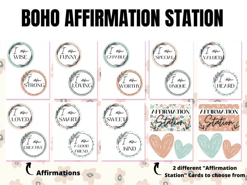 Boho Classroom Decor, Boho Classroom Door Decor Affirmation Station - Etsy