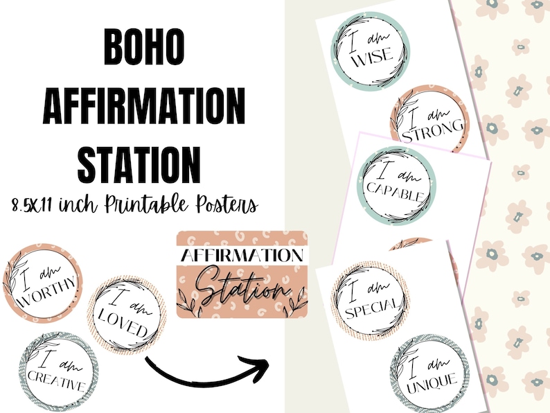 Boho Classroom Decor, Boho Classroom Door Decor Affirmation Station - Etsy