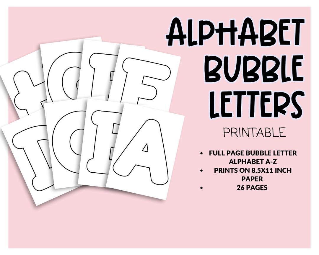 Printable Alphabet Bubble Letters Pdf Instant Download ABC Letters ...