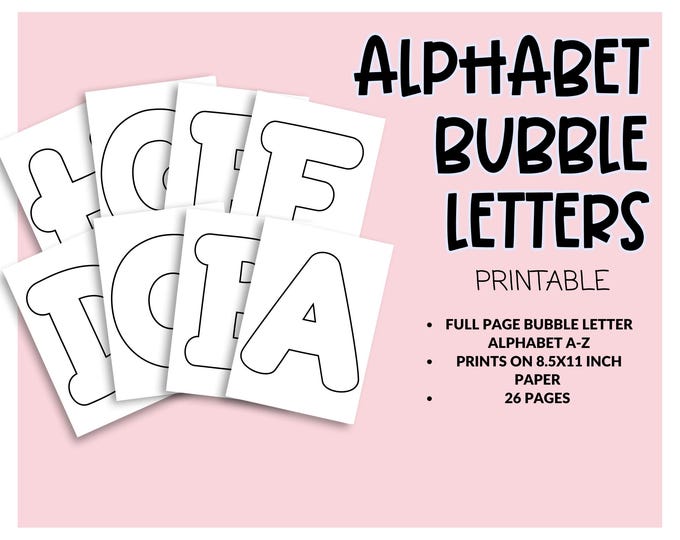 Large Alphabet Bubble Letters for Classroom Big Letters Templates ...