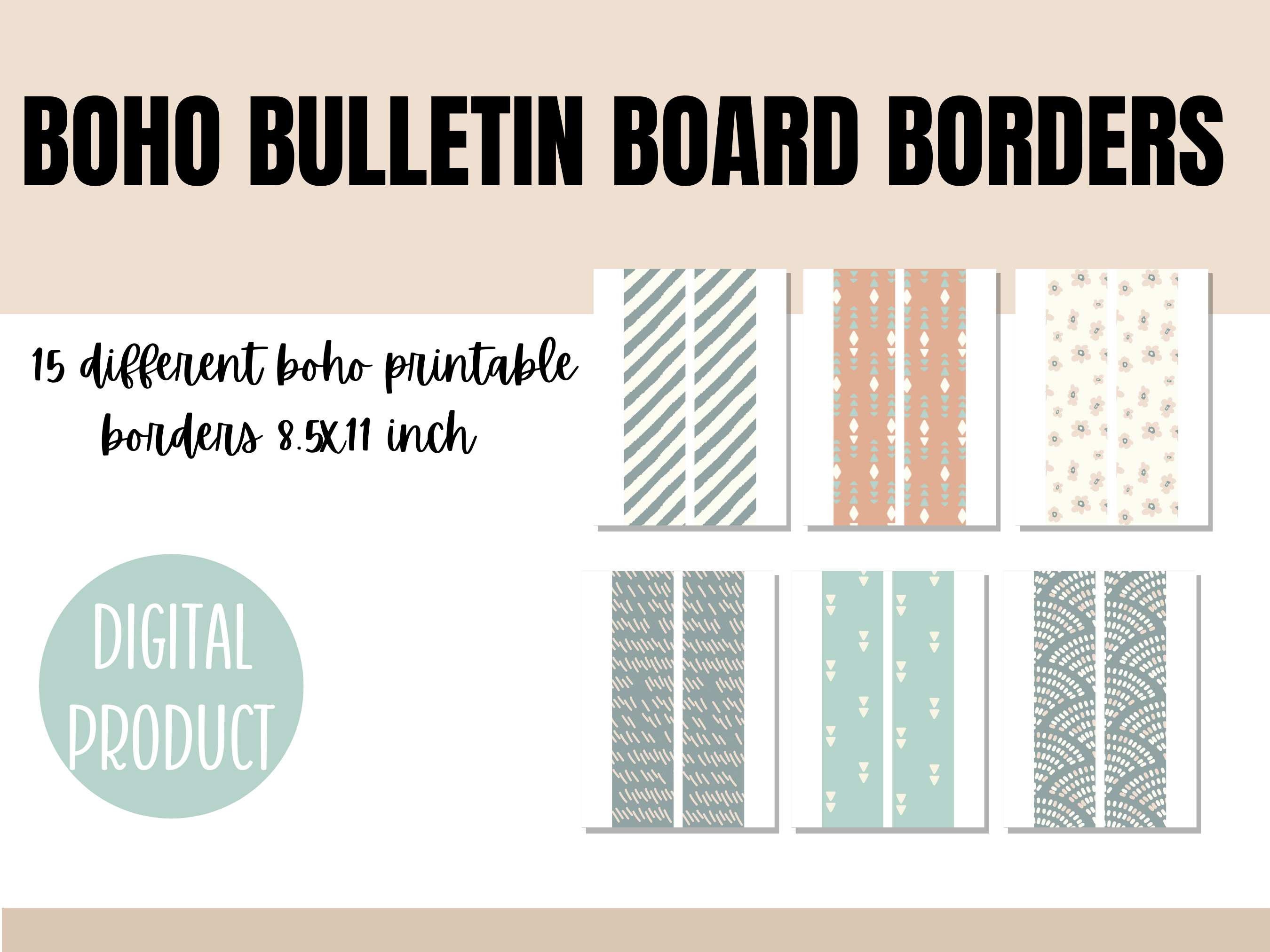 Boho Classroom Decor Bulletin Board Borders Printable Classroom Borders ...