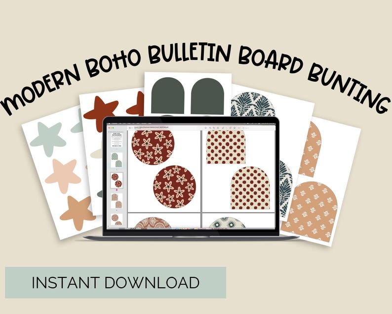 Modern Boho Classroom Calming Classroom Boho Class Decor Bunting Bundle ...