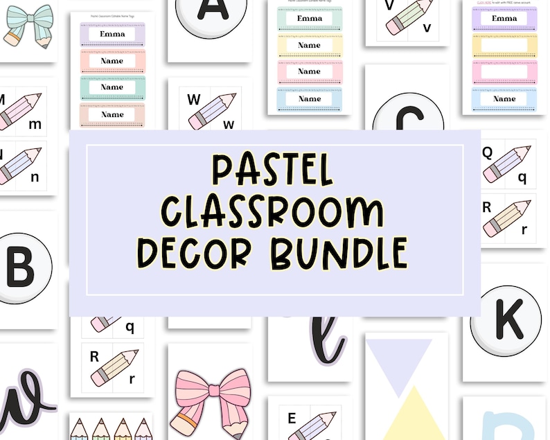 Pastel Calm Classroom Printable Bundle | Classroom Decor Bundle Back to ...