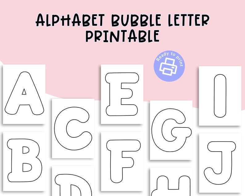 Printable Alphabet Bubble Letters Pdf Instant Download ABC Letters ...