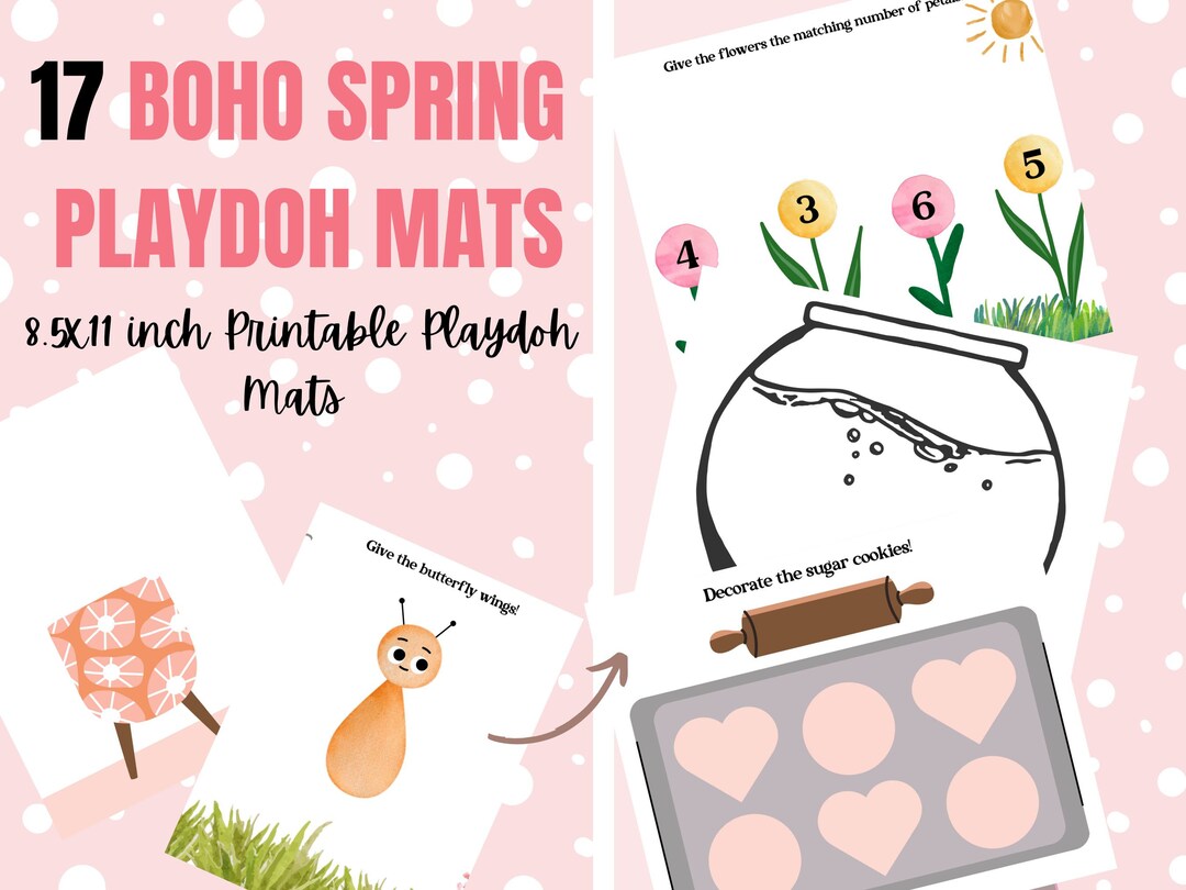 Spring Playdough Mats Boho Classroom Decor Play Doh Mats, Fine Motor ...