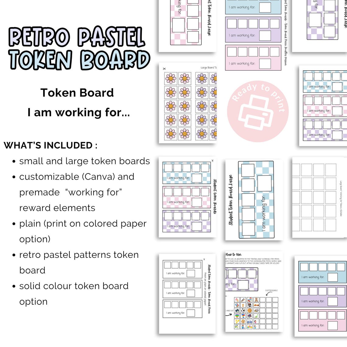 Printable Token Board Strips for Kids | Editable Reward Chart | ABA ...