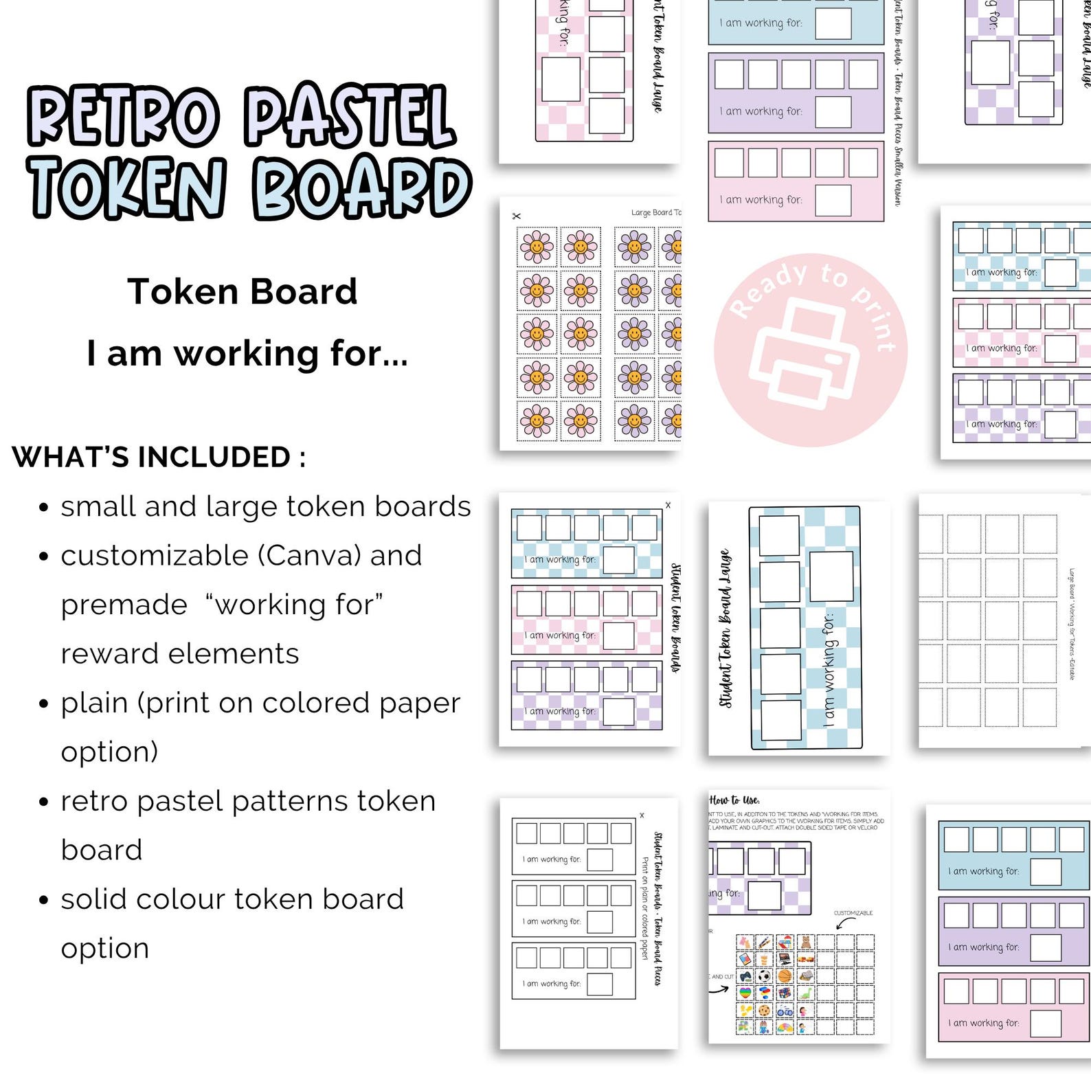 Printable Token Board Strips for Kids | Editable Reward Chart | ABA ...
