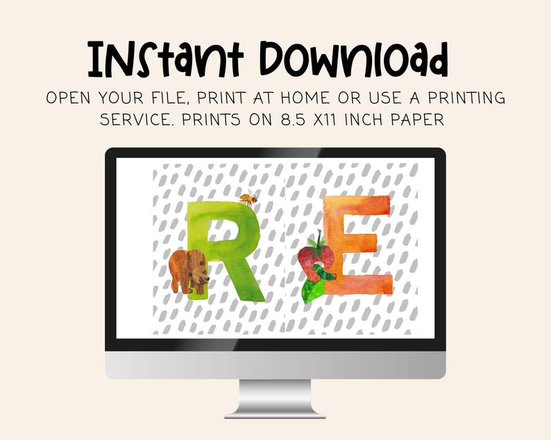 Eric Carle Inspired READ Poster Set With Children's Book Characters ...