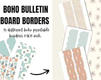 Boho Rainbow Bulletin Board Borders. Modern Printable Classroom Borders ...