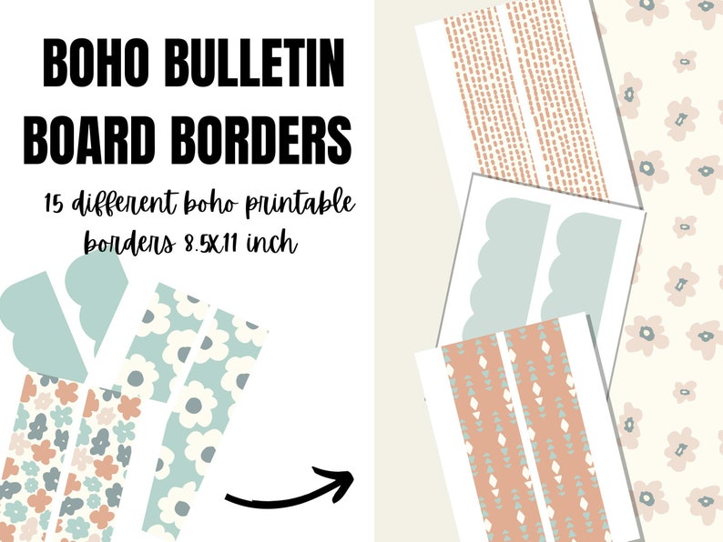 Boho Classroom Decor Bulletin Board Borders Printable Classroom Borders ...