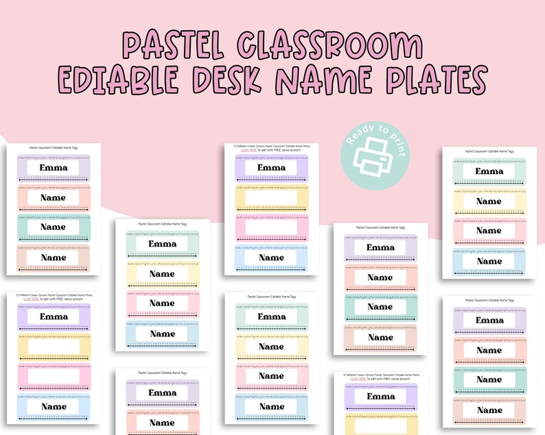 Pastel Editable Name Tags for Students | Pastel Classroom Decor ...