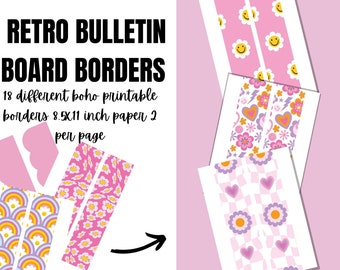 Groovy Boho Bulletin Board Borders Pack - Etsy