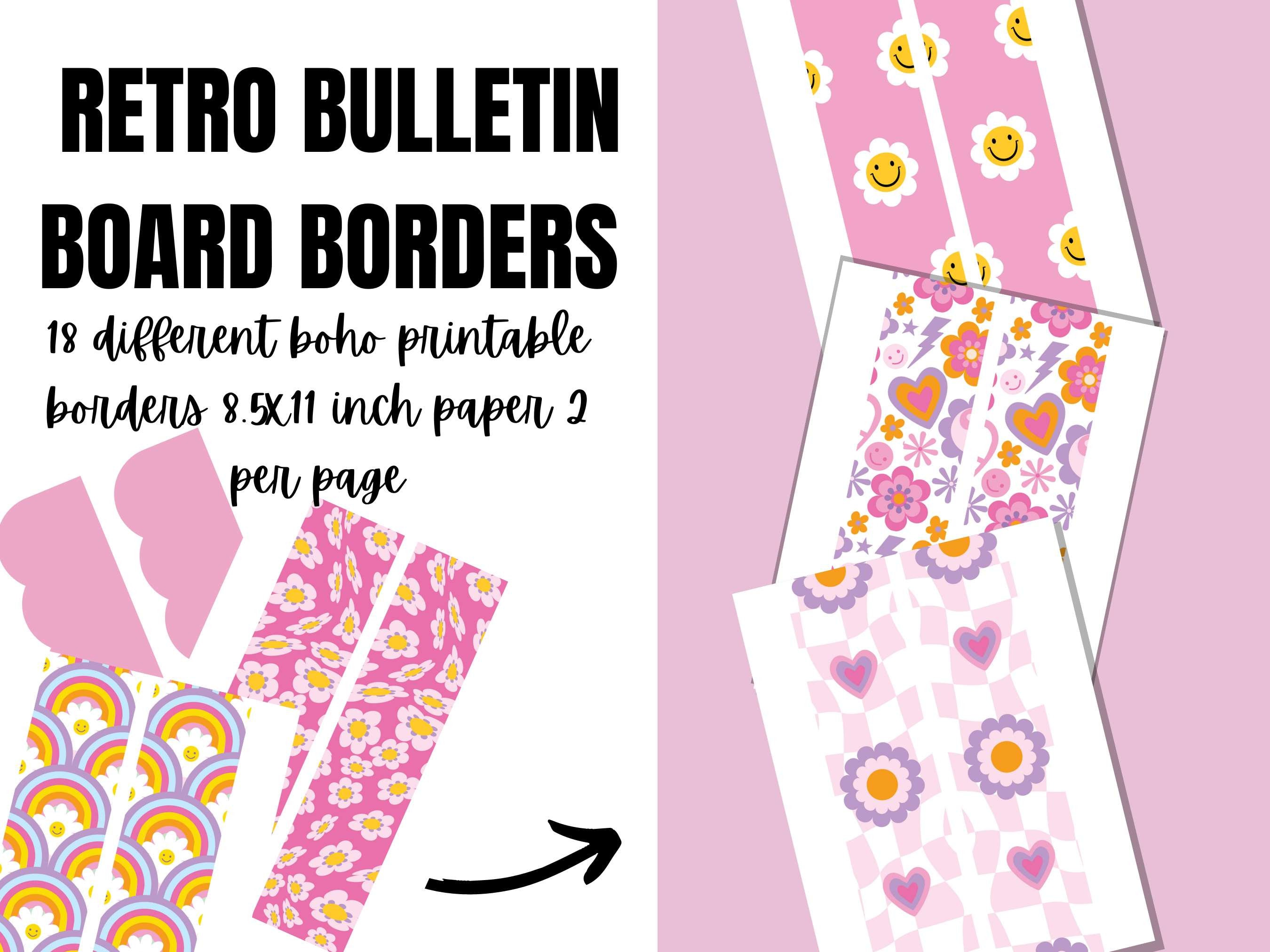 Groovy Retro Boho Bulletin Board Borders Pack | Retro Classroom Decor ...