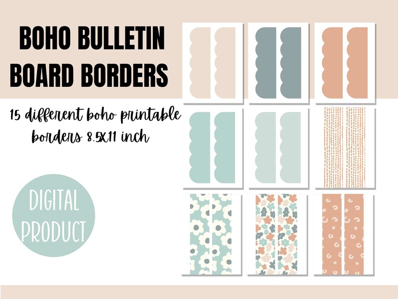 Boho Classroom Decor Bulletin Board Borders Printable Classroom Borders ...