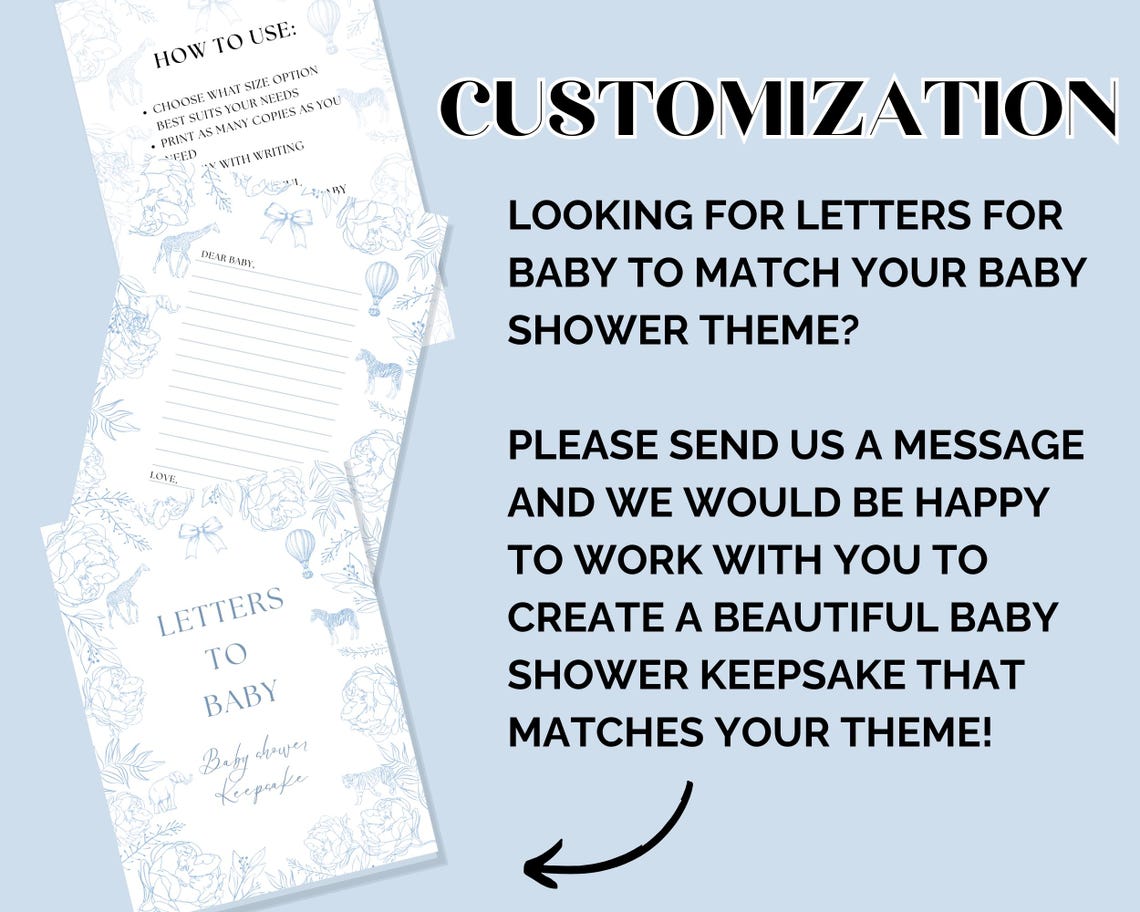 Printable Letters to Baby – Baby Shower Keepsake – Baby Memory Book ...
