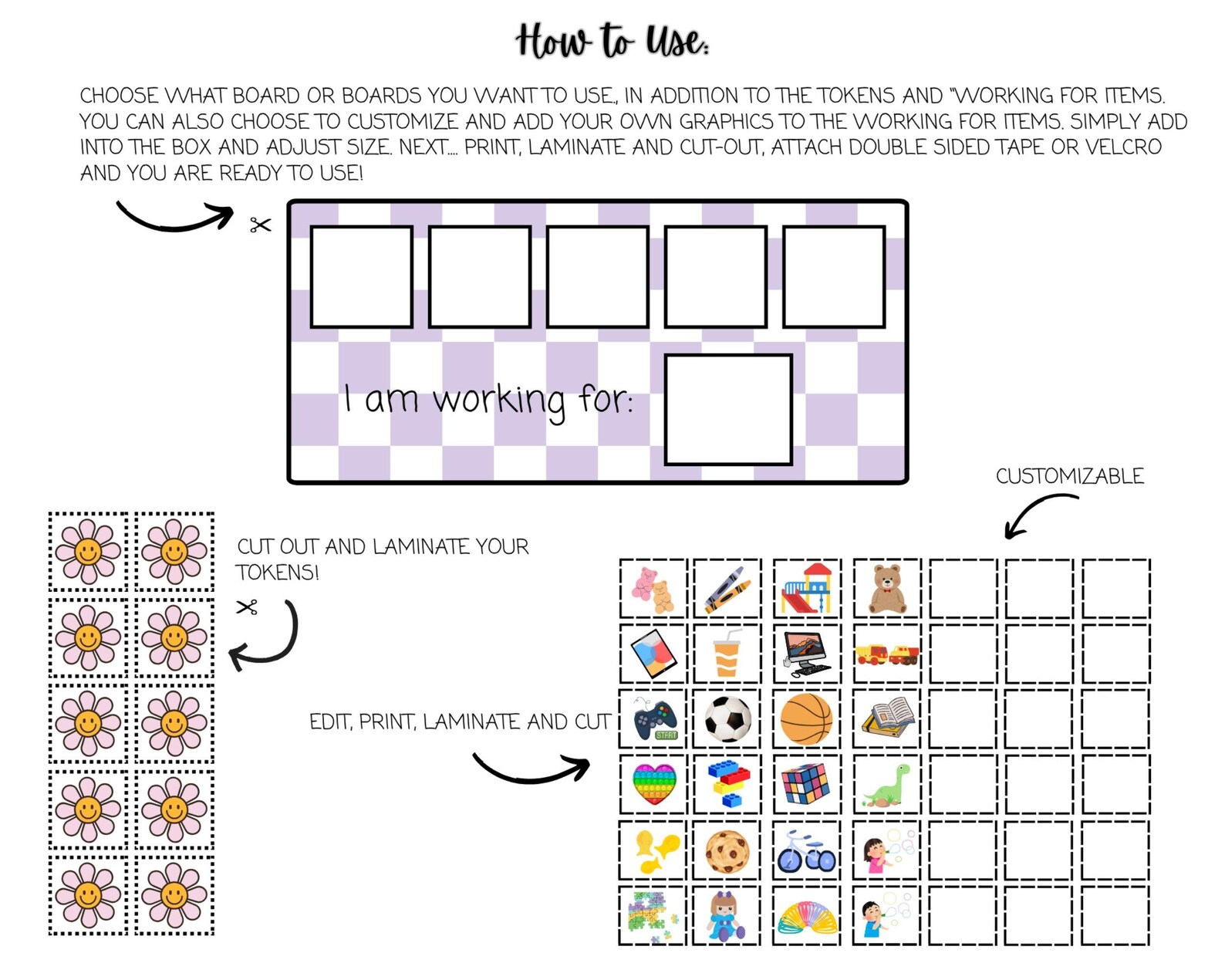 Printable Token Board Strips for Kids | Editable Reward Chart | ABA ...