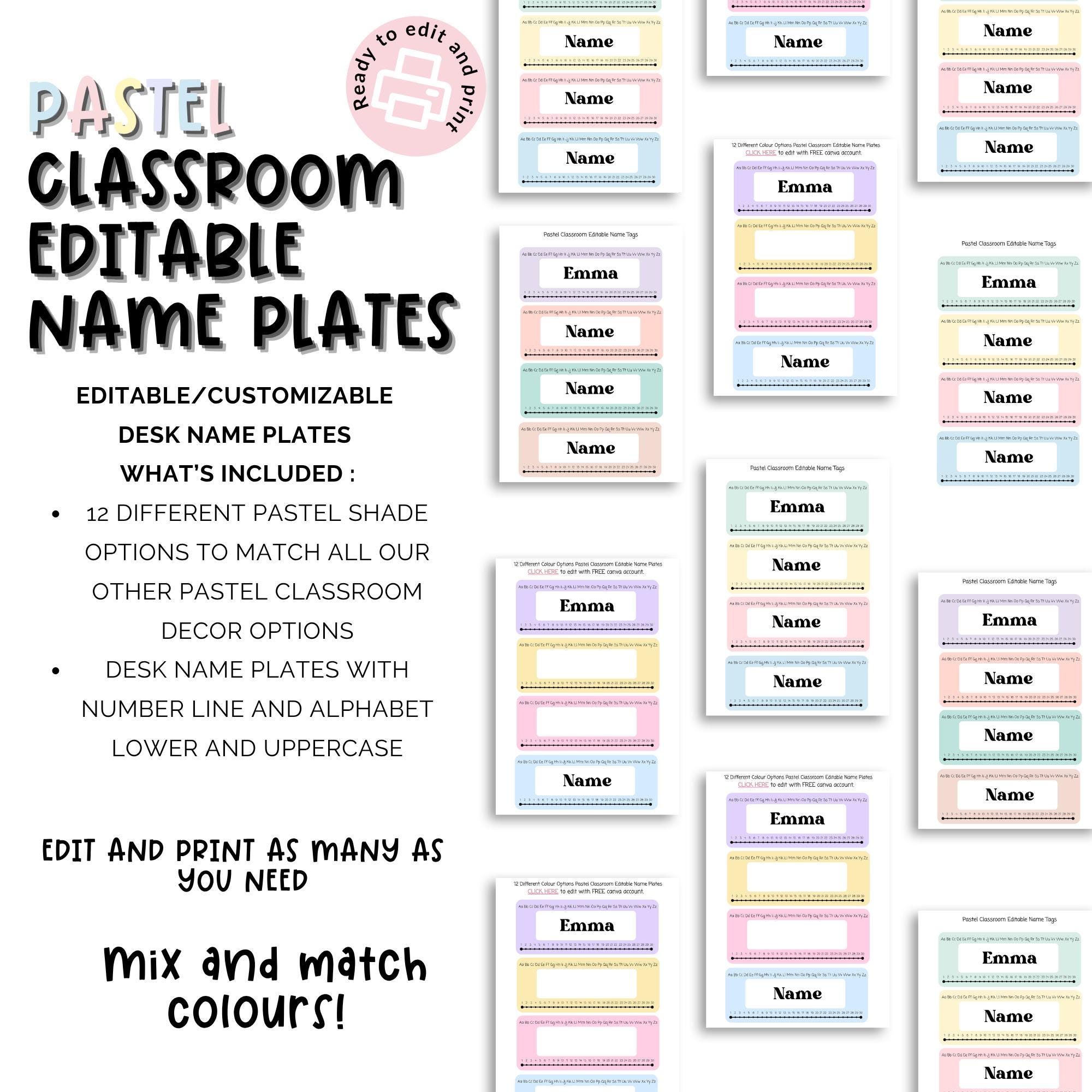 Pastel Editable Name Tags for Students | Pastel Classroom Decor ...