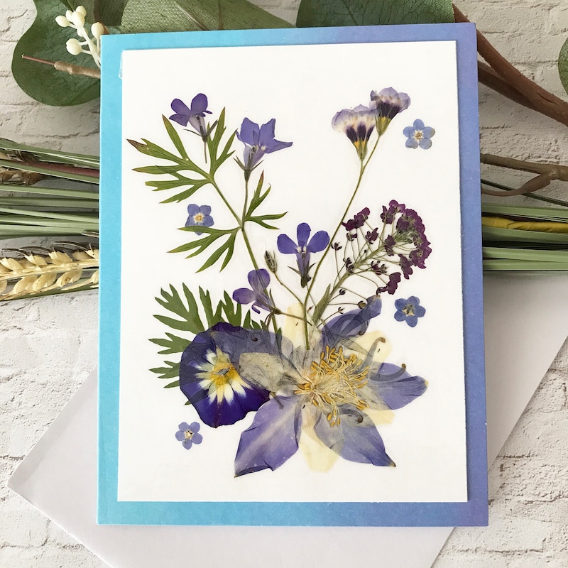 Pressed Flower Cards - Etsy UK