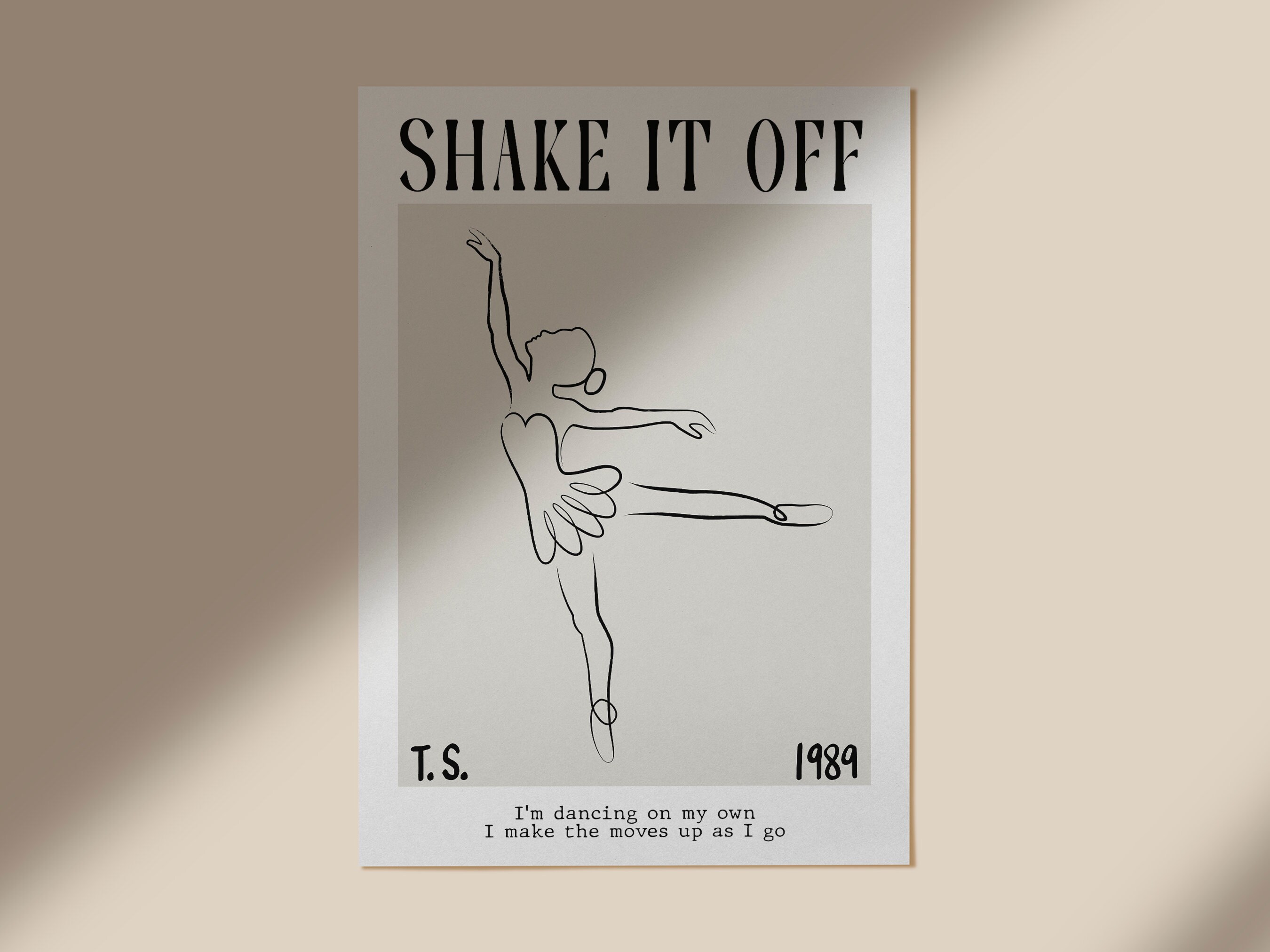Taylor Swift Art Minimalist Print Shake It off Dancer - Etsy
