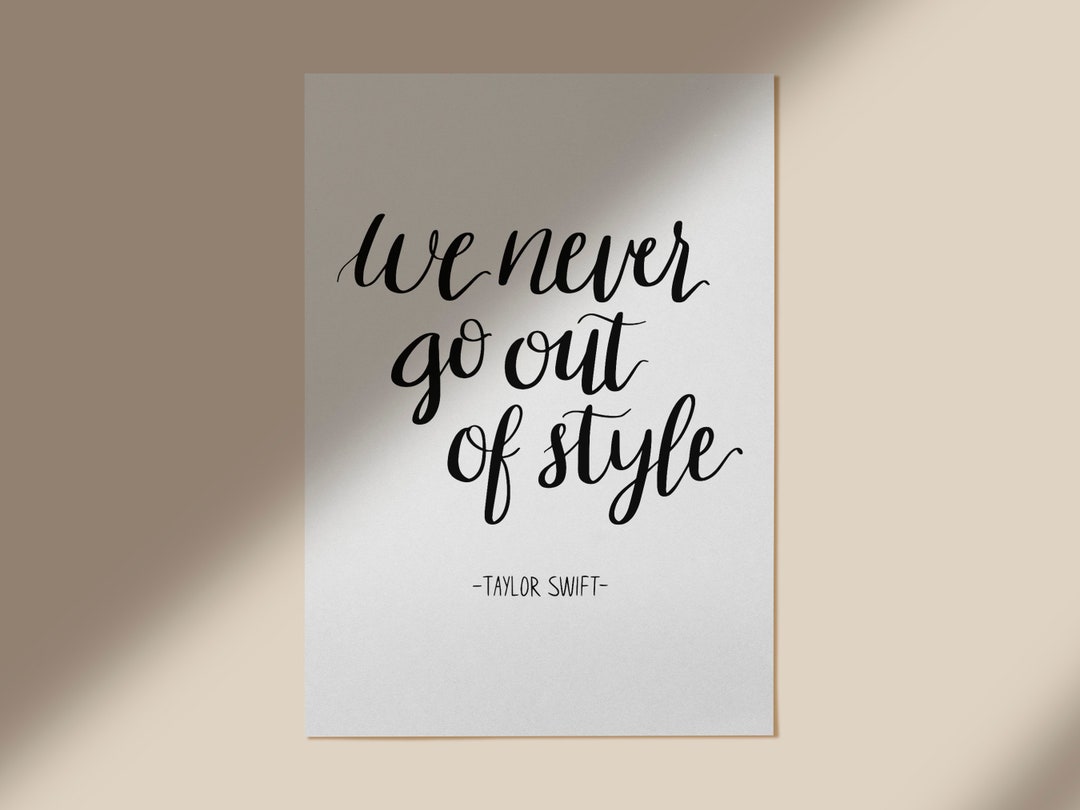 Taylor Swift Lyric Print Calligraphy Wall Art Style 1989 Matte Poster ...