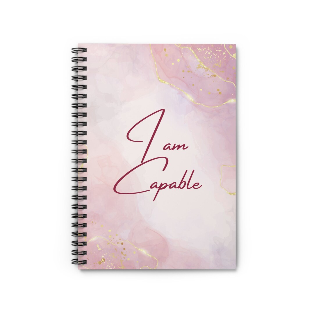 I Am Capable Pink Marble Background Inspirational Journal - Etsy