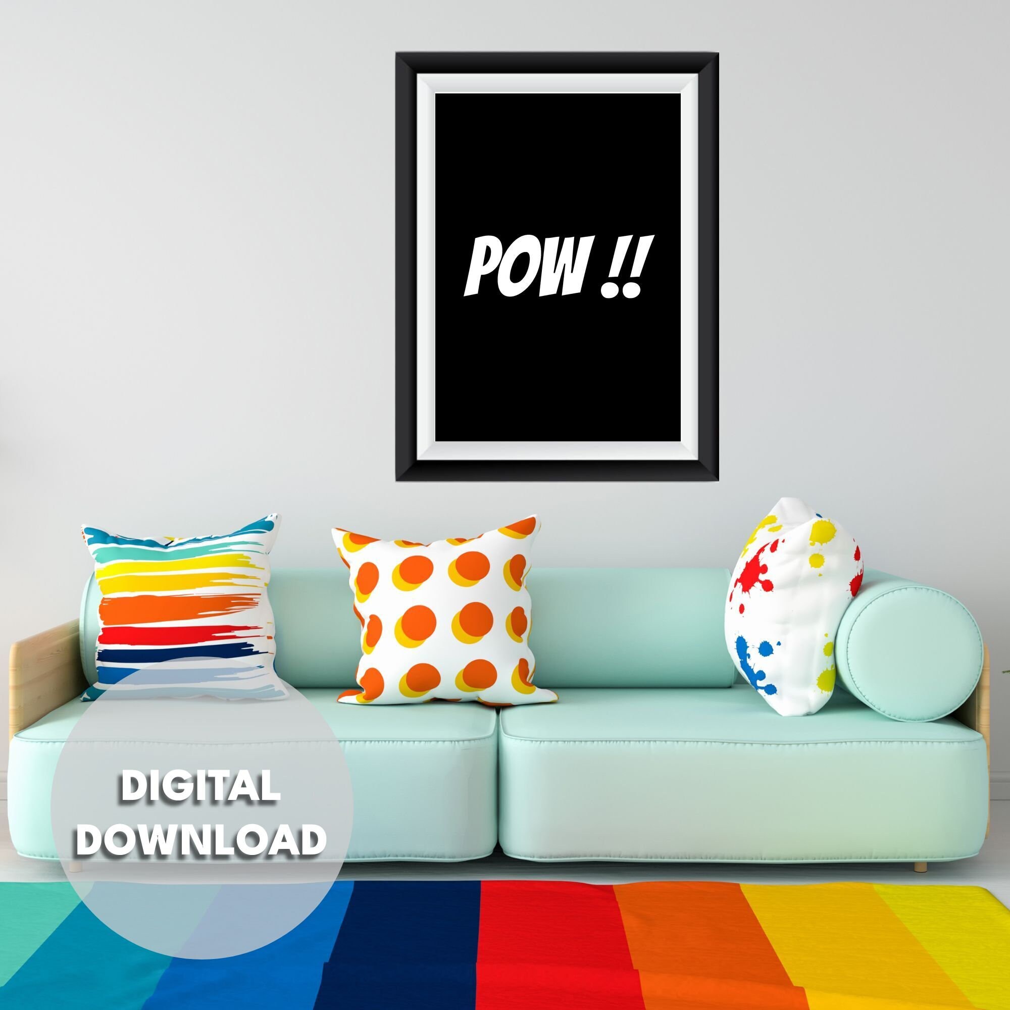 POW Digital Print High Quality Printable Wall Art for Bedrooms, Dining Rooms & Hallways, Black ...