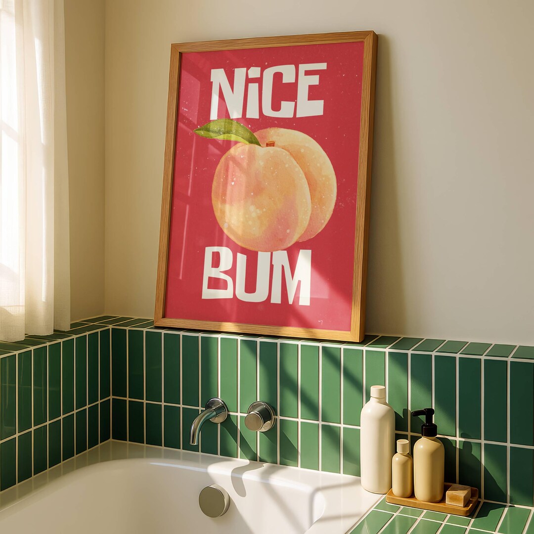 Funny Restroom Sign Woman Washroom Decor Red Powder Room Decor Trendy ...