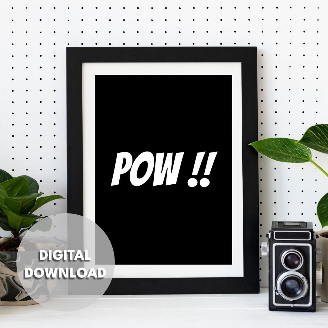 POW Digital Print High Quality Printable Wall Art for Bedrooms, Dining Rooms & Hallways, Black ...