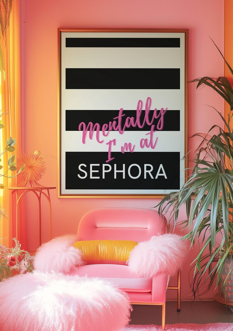 Mentally Im at Sephora Dorm Room Decor Black and Pink Fashion College ...