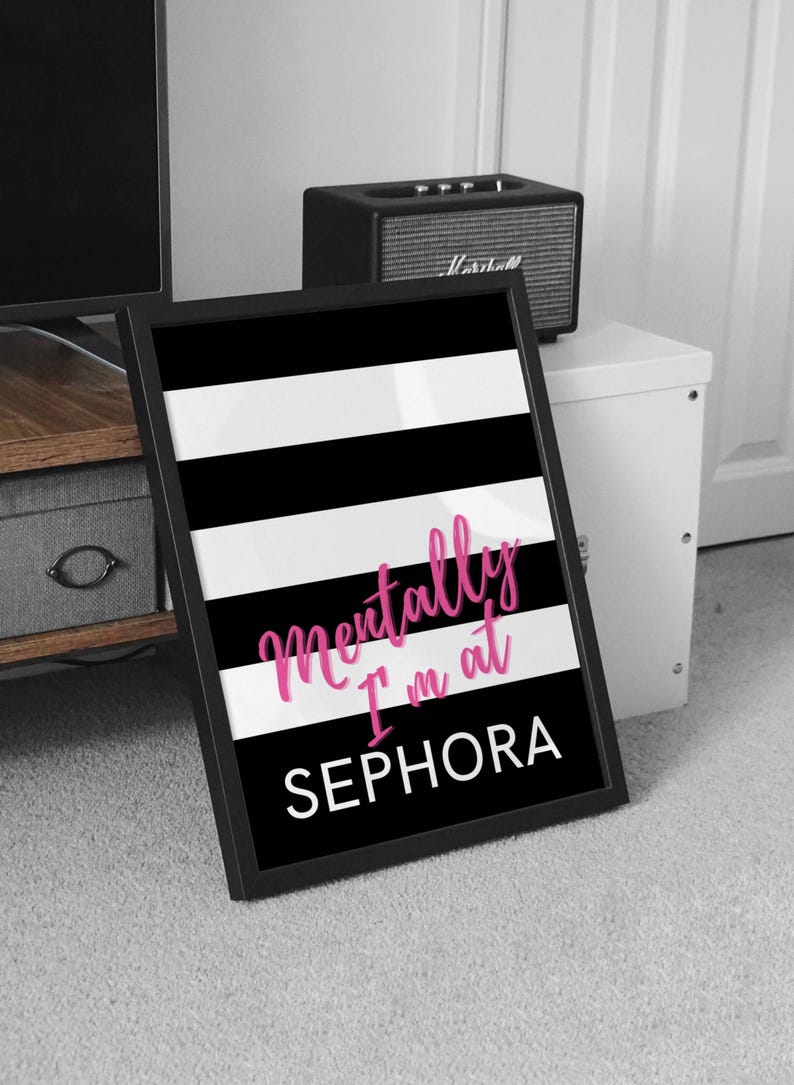 Mentally Im at Sephora Dorm Room Decor Black and Pink Fashion College ...