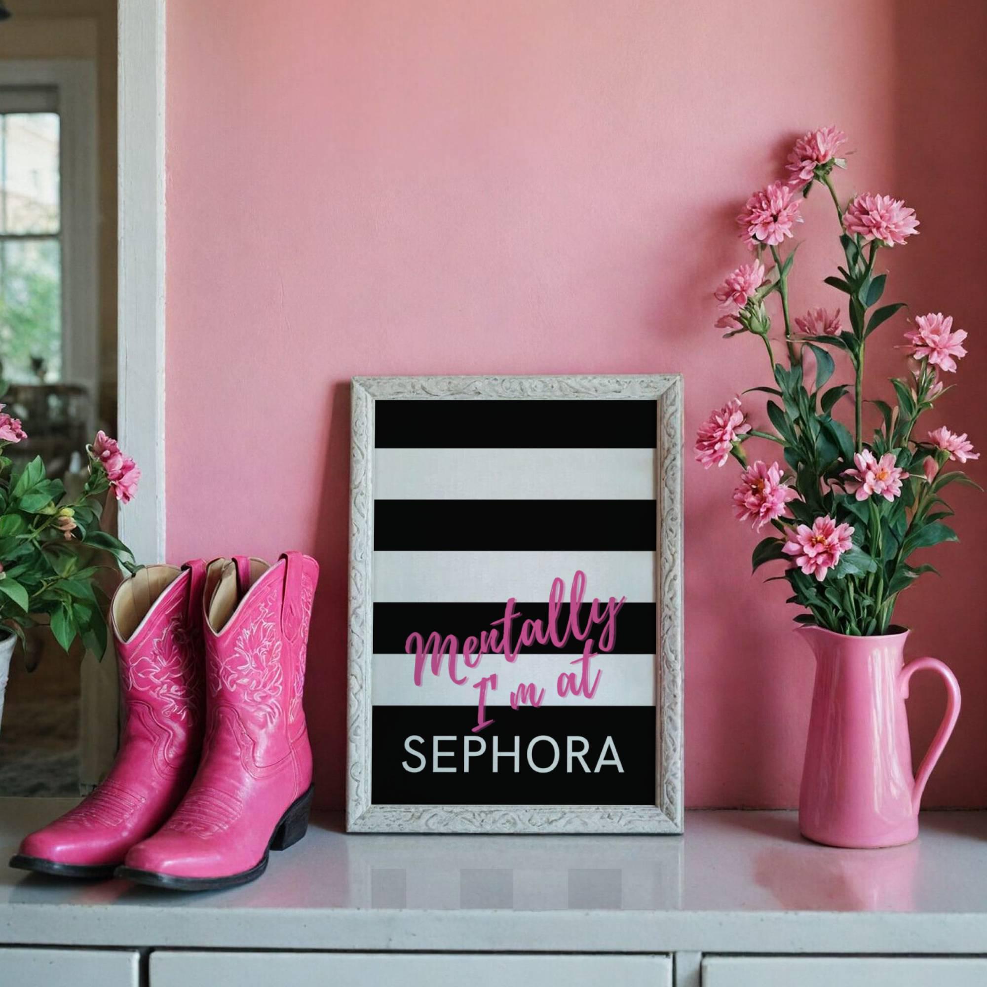 Mentally Im at Sephora Dorm Room Decor Black and Pink Fashion College ...