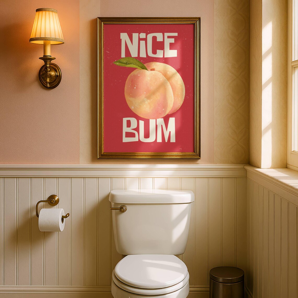 Funny Restroom Sign Woman Washroom Decor Red Powder Room Decor Trendy ...