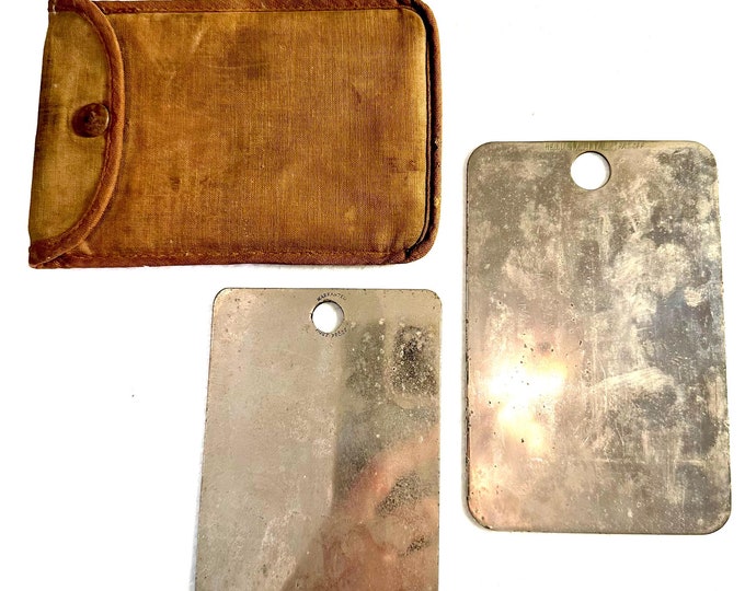 Vintage WWII Set of 2 Military Signal Shave Mirrors W/ Original Snug ...