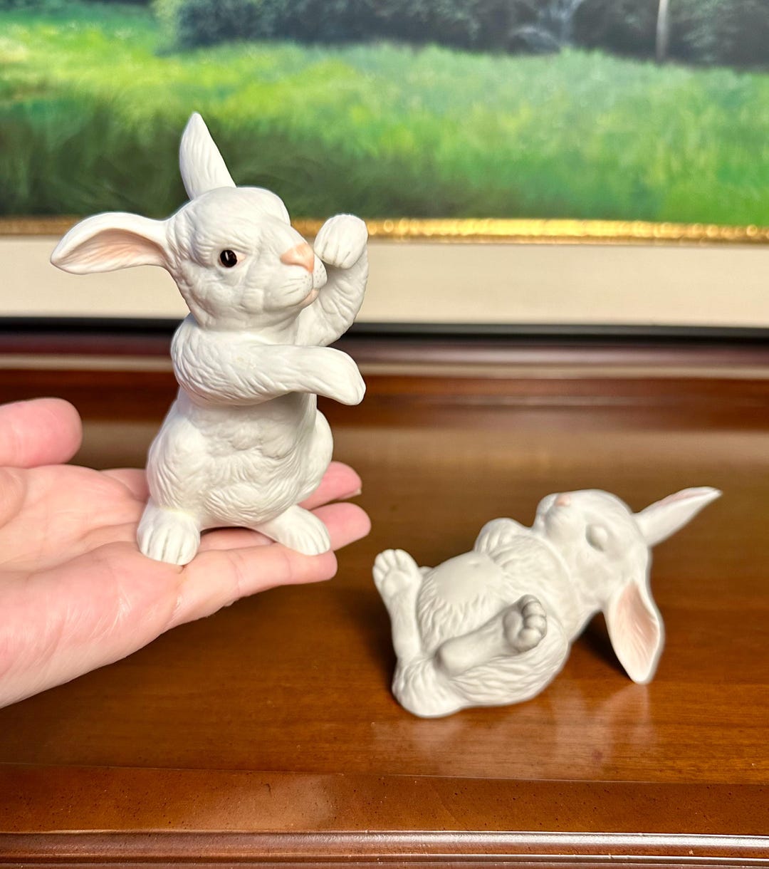 Vintage Boehm Porcelain Rabbit Figurines: #40227 & #40217, Set of 2 - Etsy