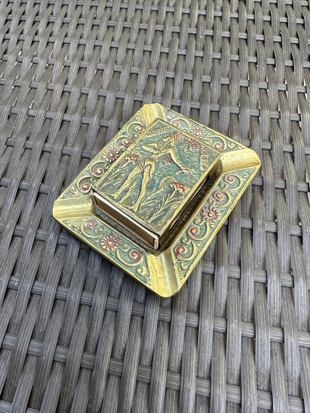 Early 1900s Solid Brass Match Box Cover Case W/ Pair of Matching ...
