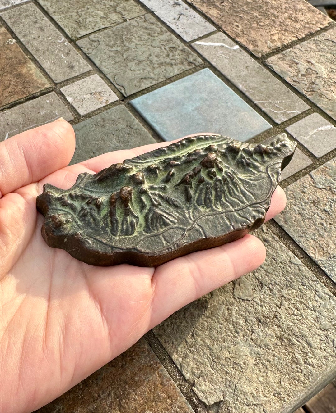 Vintage 1950s 3D Map of Taiwan Brass Metal Paperweight, China Travel ...