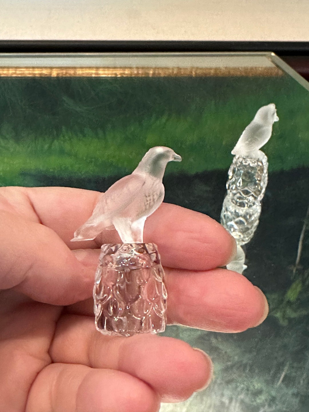 Vintage Swarovski Crystal Choice of Owl or Eagle on Pinecone Thimble ...