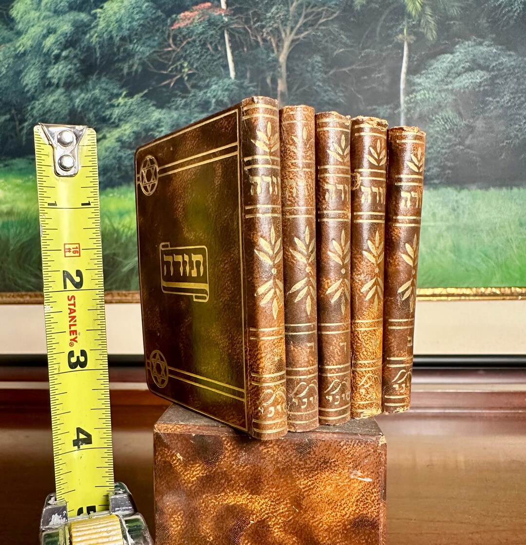 1950s Mini Siddur Torah Book Set, Rare Sefer 5 Pentacles Hebrew ...