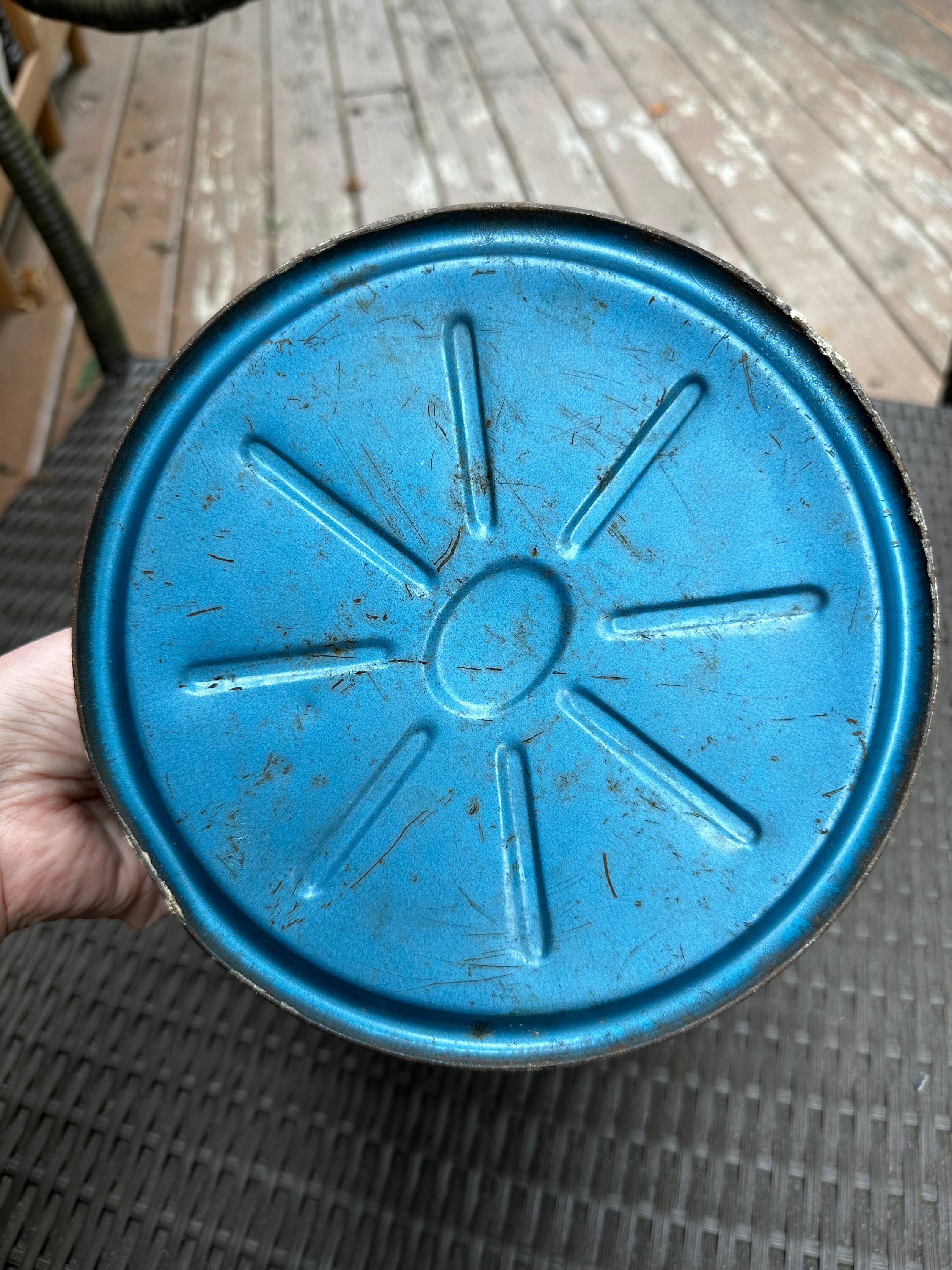 Vintage Dietz No 100 NY USA Blue Railroad Lantern With Red Globe, Ca ...