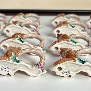 Vintage Set of 4 Fitz and Floyd Fox Napkin Rings, 1990 Reynard Original ...