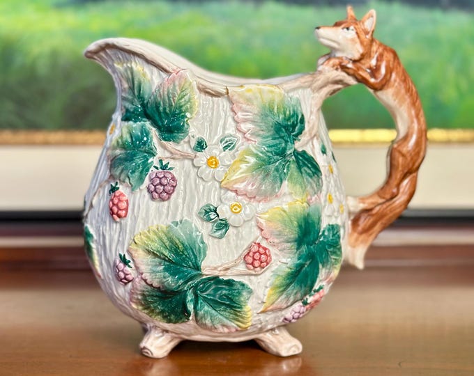 Vintage Fitz and Floyd Reynard Fox Pitcher, Marked FF 1990 W/ Original ...