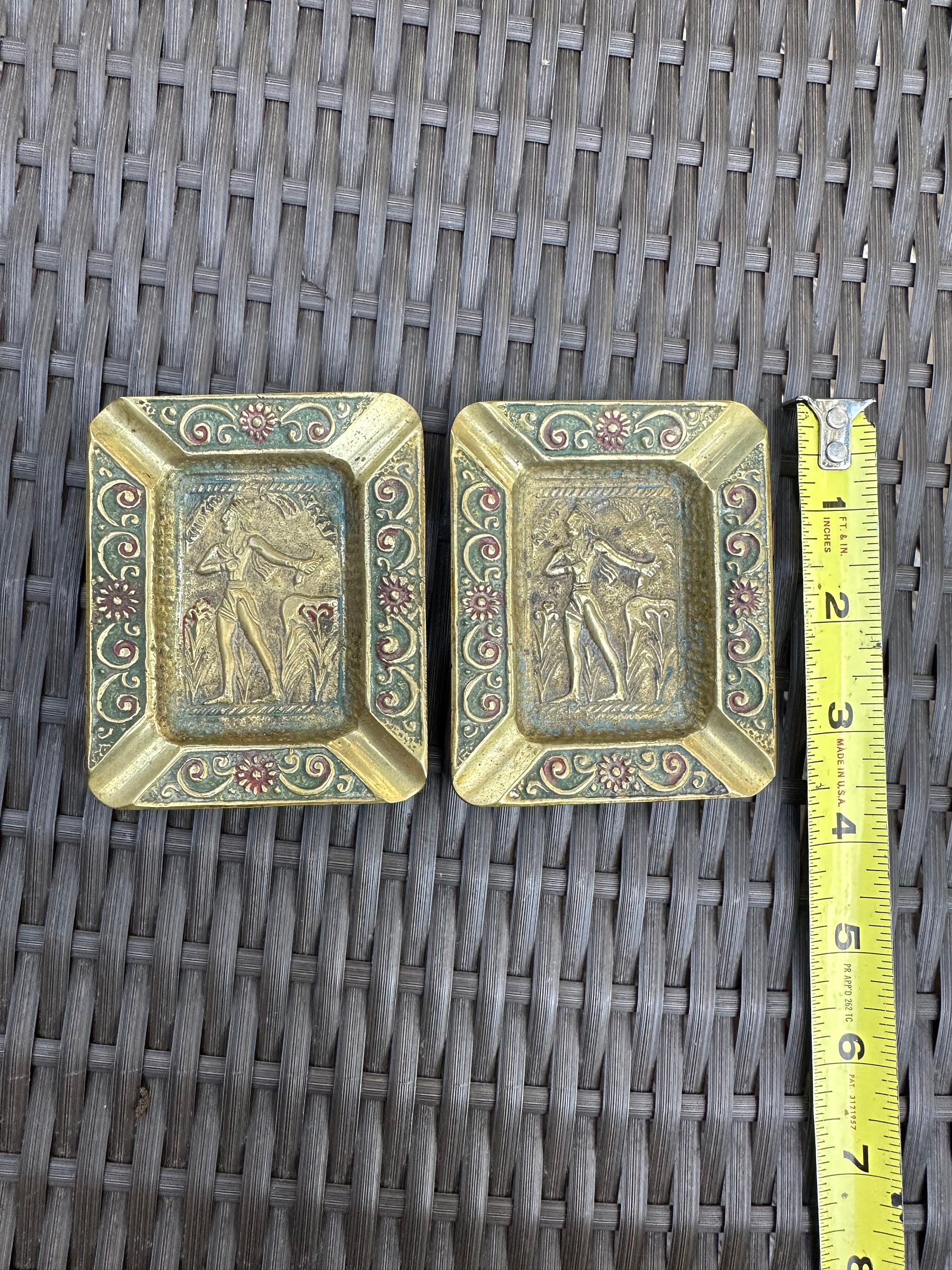 Early 1900s Solid Brass Match Box Cover Case W/ Pair of Matching ...