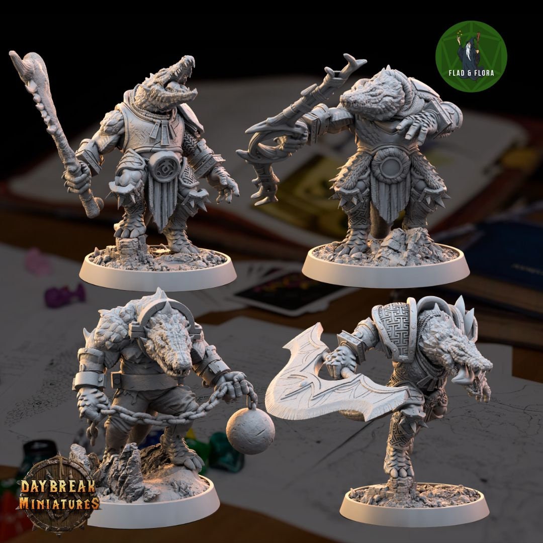 Crocodile Miniature I 3D Printed I 32mm Scale I Grey I Medium - Etsy