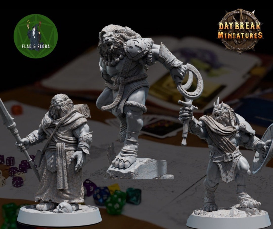 Lion/leonin Miniature I 3D Printed I 32mm Scale I Medium Sized D&D ...