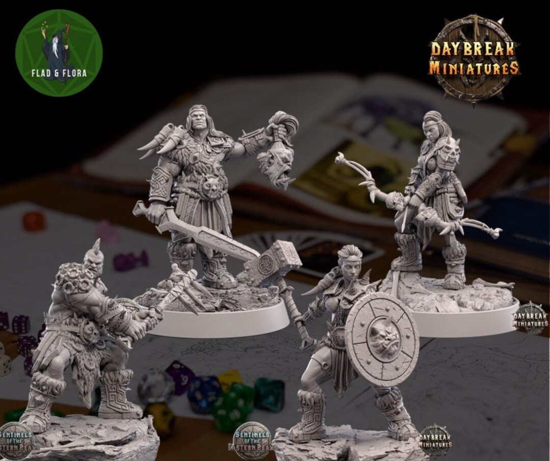 Highlander/human Miniature I 3D Printed I 32mm Scale I Medium Sized D&D ...