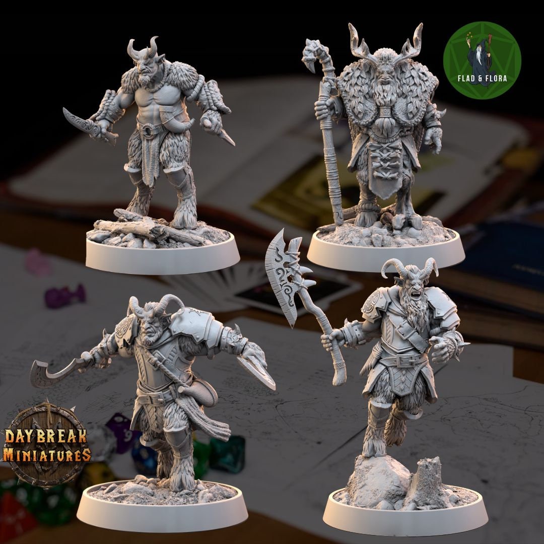 Satyr Miniature I 3D Printed I 32mm Scale I Grey I Medium Sized D&D ...