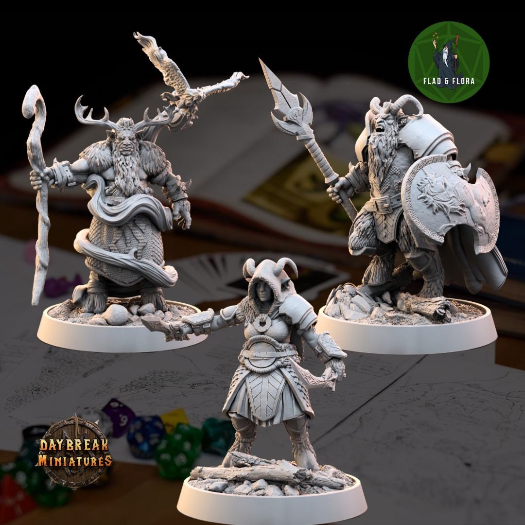 Satyr Miniature I 3D Printed I 32mm Scale I Grey I Medium Sized D&D ...