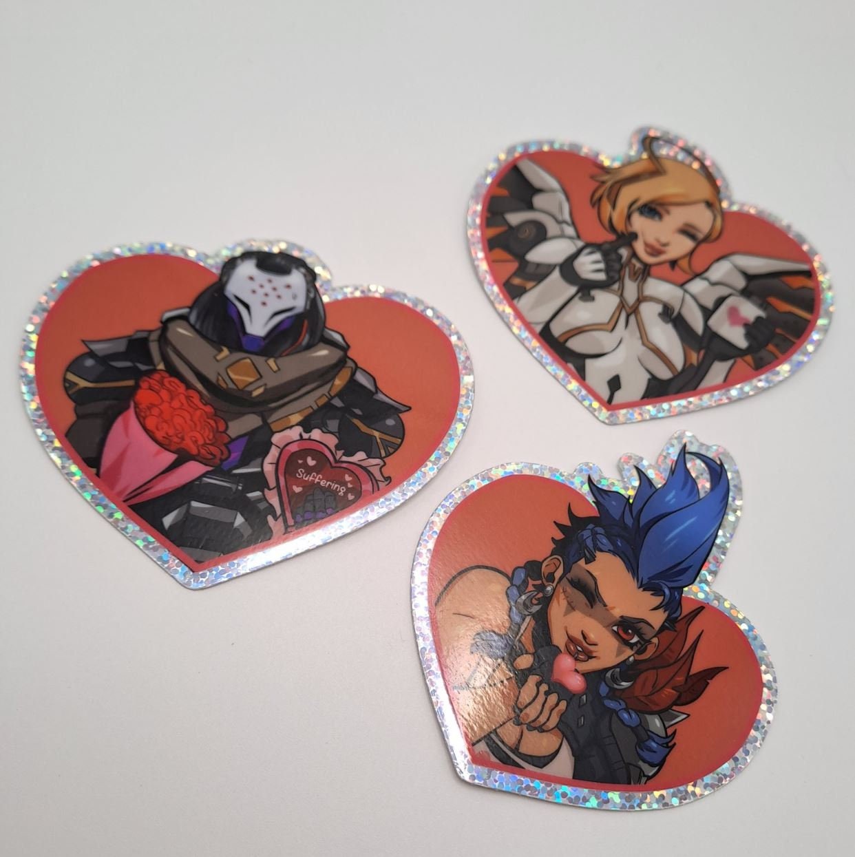 Overwatch Valentine Glitter Stickers Mercy Junker Queen Ramattra - Etsy