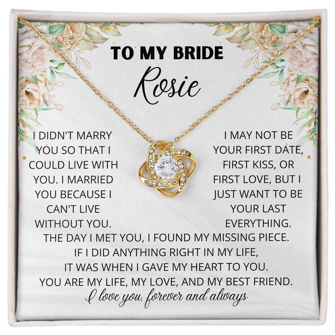 Personalised Gift for Bride From Groom, Bride Wedding Day, to My Bride ...