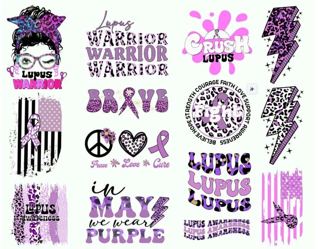 Lupus Awareness Svg Png Bundle Lupus Tumbler Wrap Sticker Purple Ribbon ...